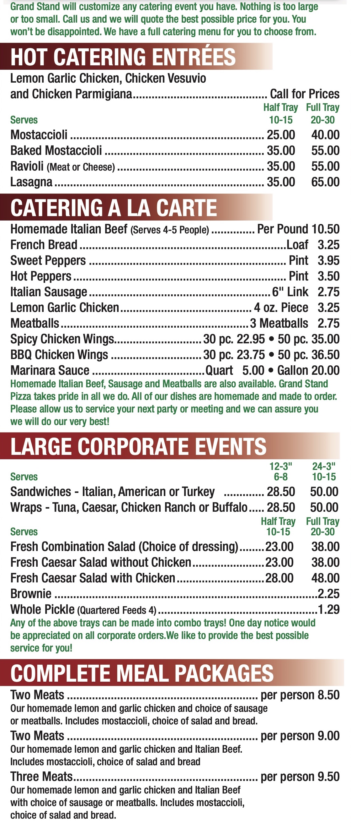 Grand Stand Pizza | Voted Chicagolands Best Thin Crust Pizza